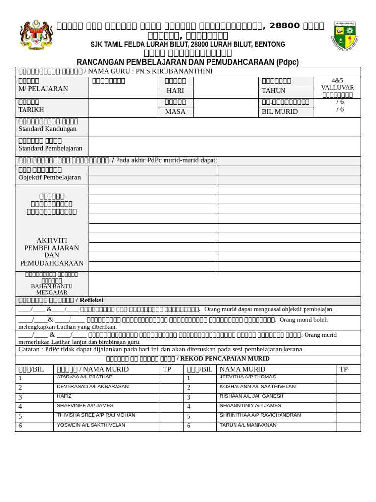 Templet RPH Sains | PDF
