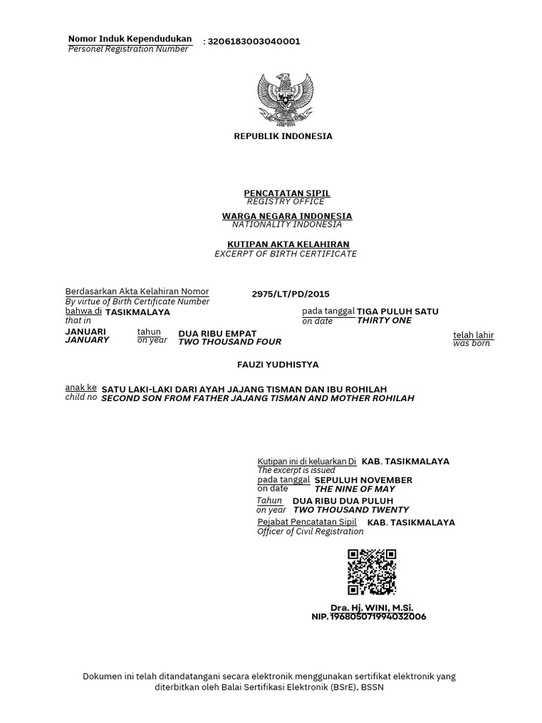 Akte Kelahiran Aldi Renaldi - 20250212 - 131139 - 0000 | PDF