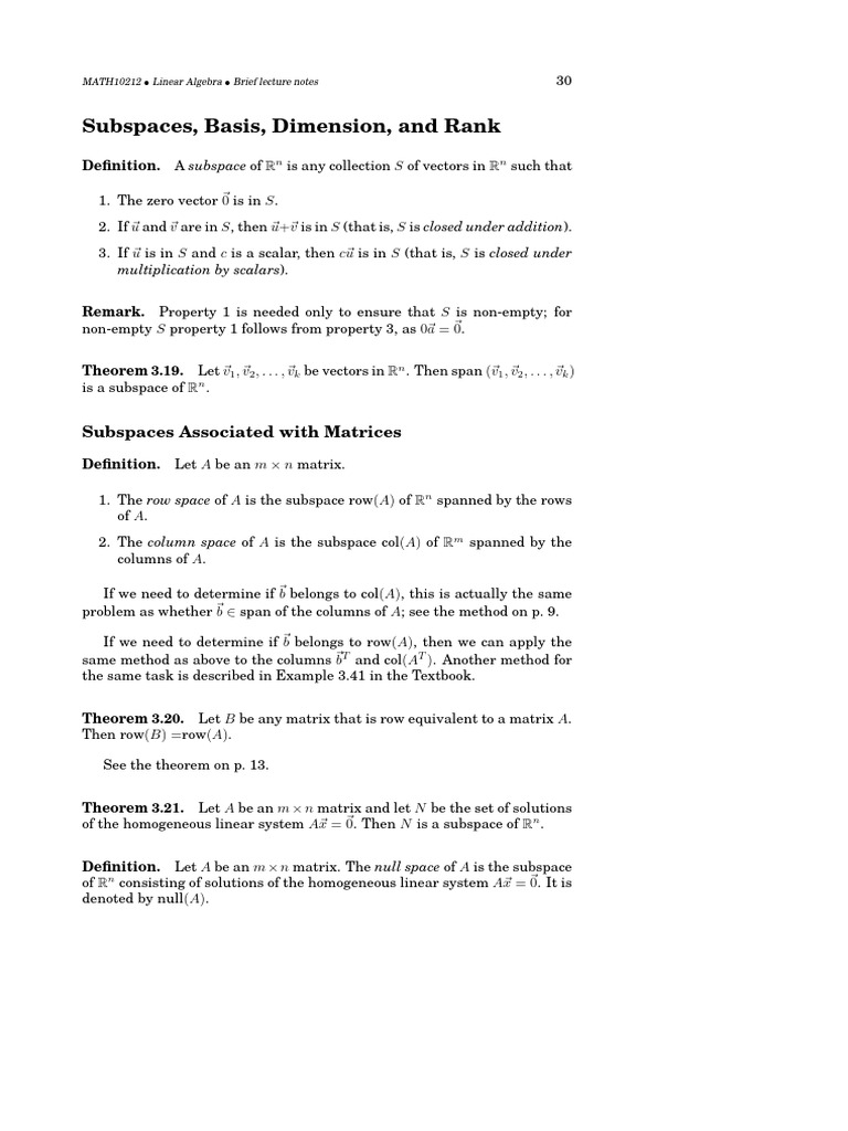 Basis Rank | PDF | Linear Subspace | Vector Space