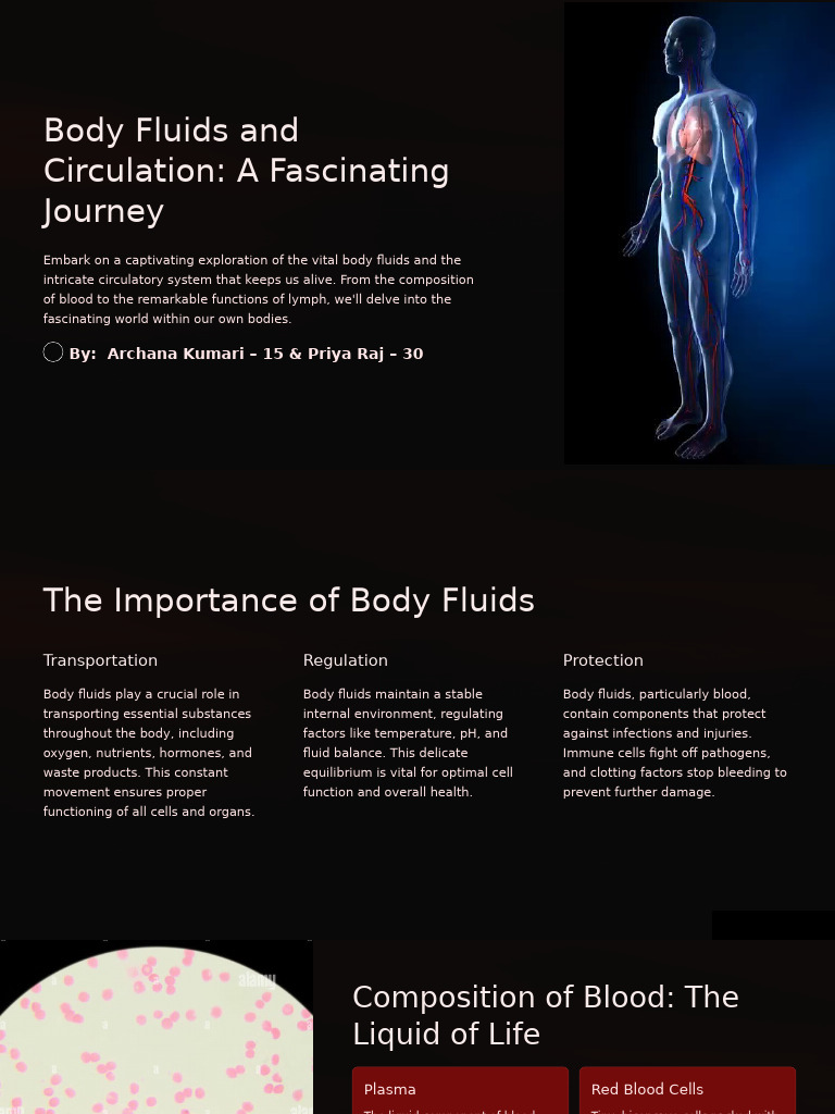 Body Fluids and Circulation A Fascinating Journey | PDF | Circulatory ...