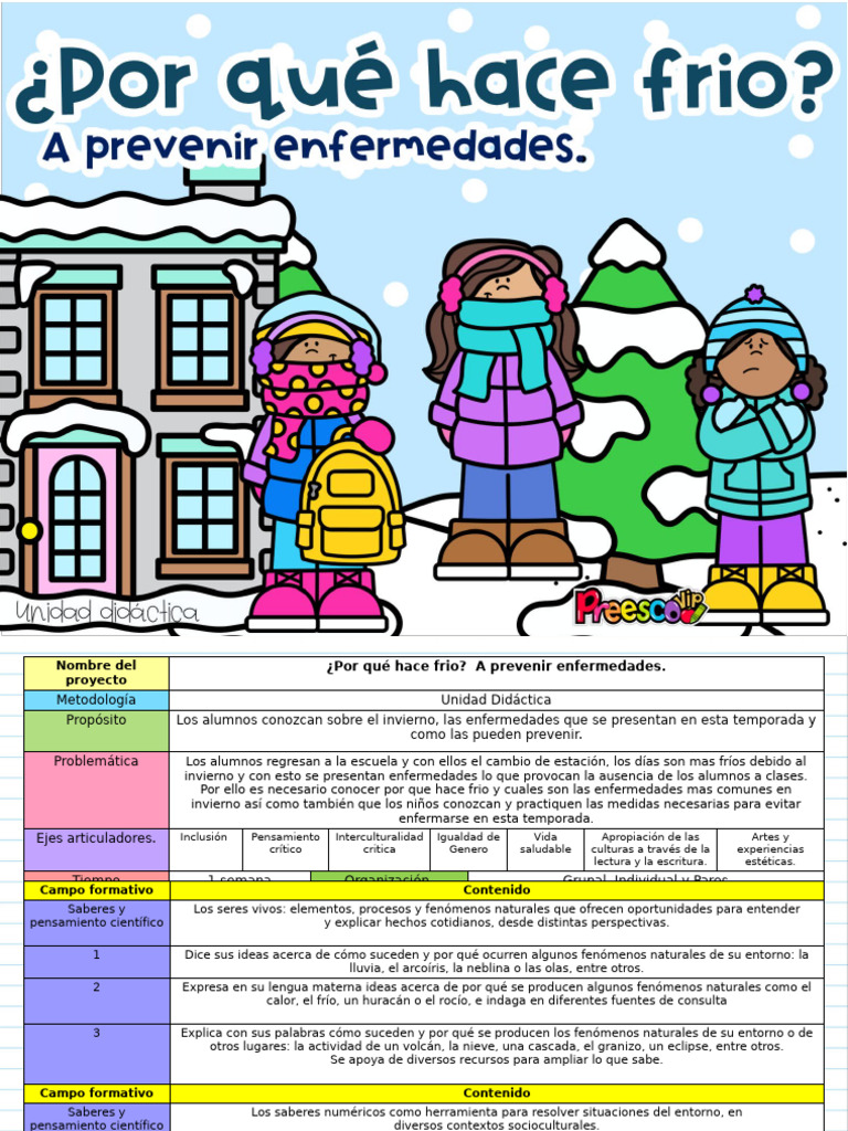 Unidad Didactica Por Que Hace Frio | PDF