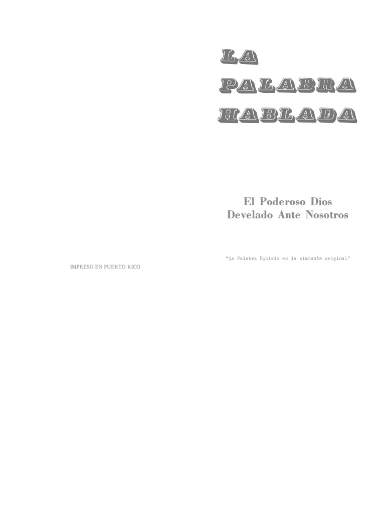WMB - El Poderoso Dios Develado Ante Nosotros - Rey de Reyes | PDF ...