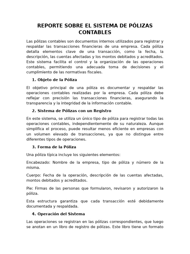 Guía de Pólizas Contables Empresariales | PDF | Contabilidad | Póliza ...