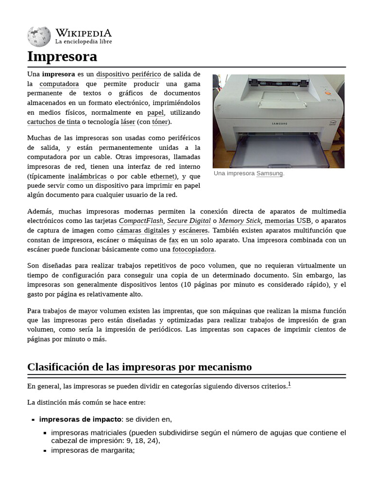 Impresora | PDF | Impresora (Computación) | Wifi