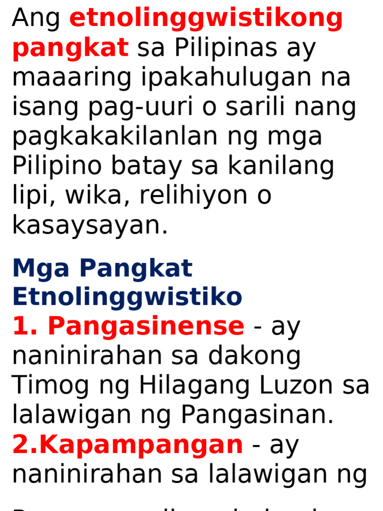 AP Q1 WEEK 7 Etnolingwistikong Pangkat | PDF
