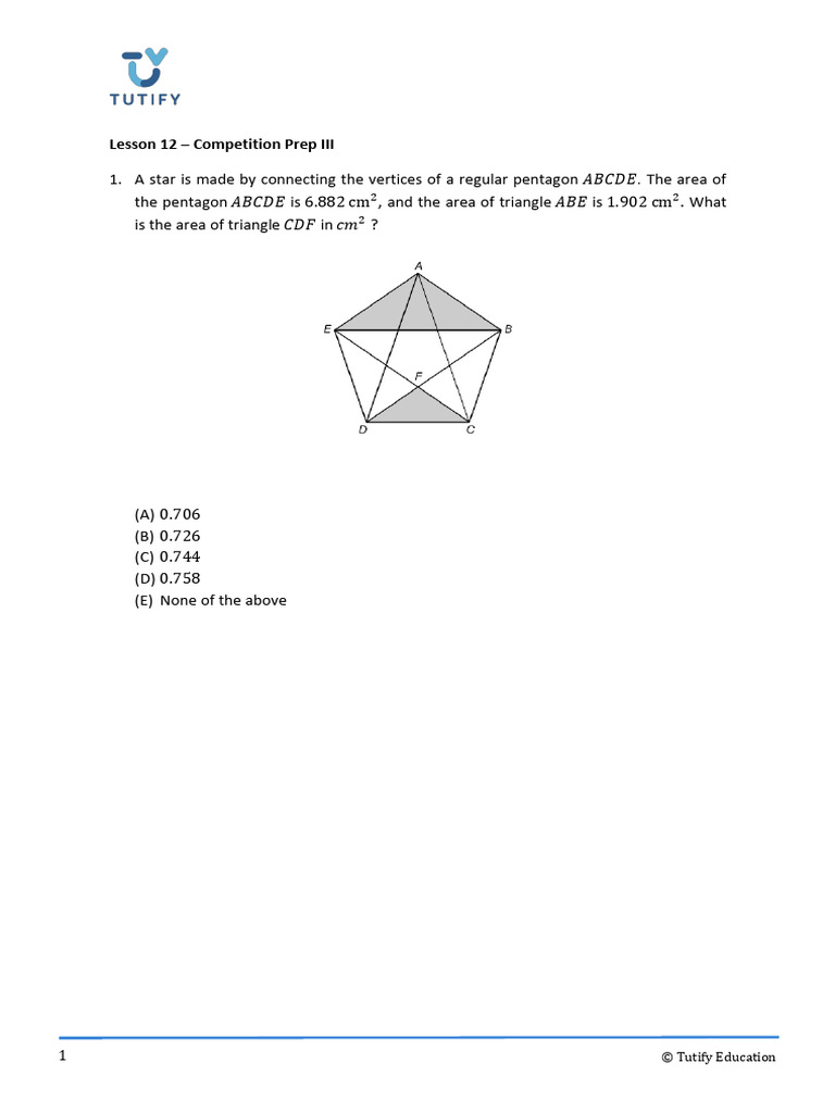 L12 Competition Prep III | PDF | Area | Euclid
