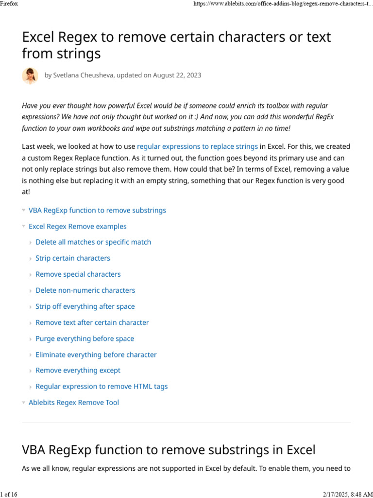 Regex To Remove Certain Characters Or Text In Excel Pdf Regular Expression Microsoft Excel