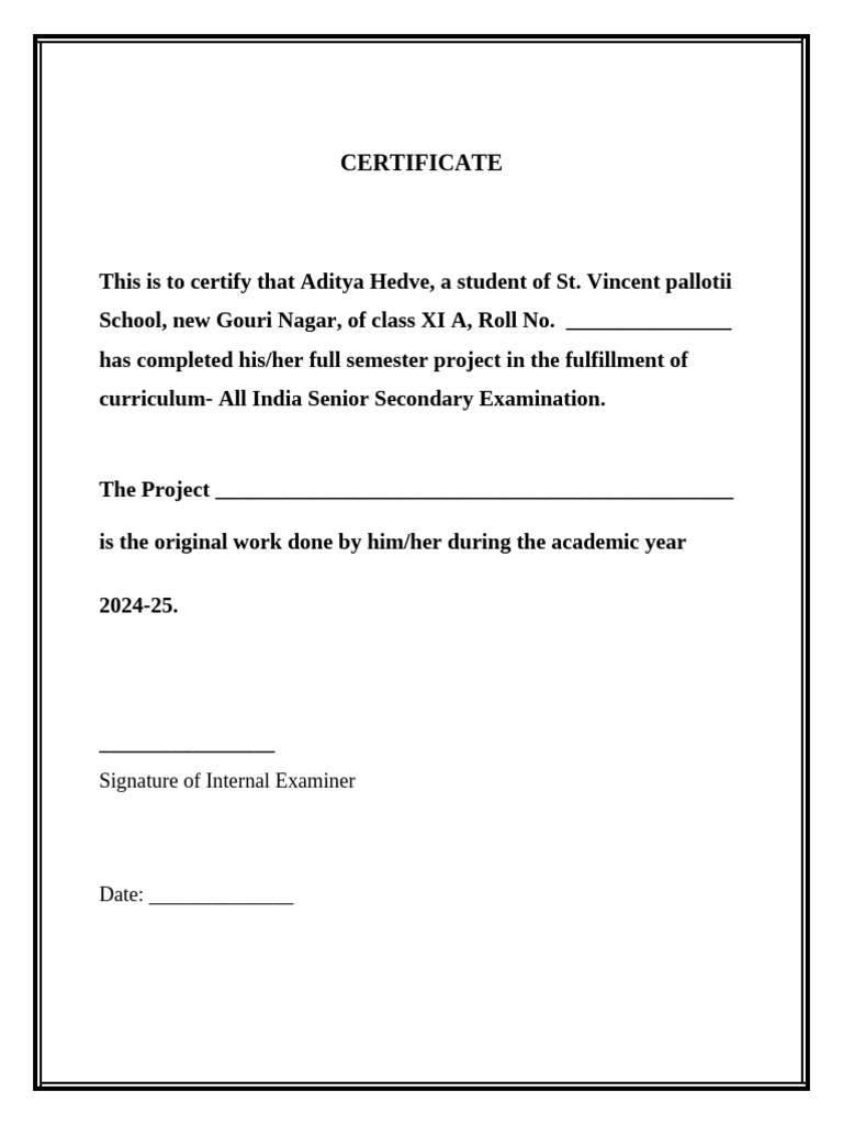 Project Certificate | PDF