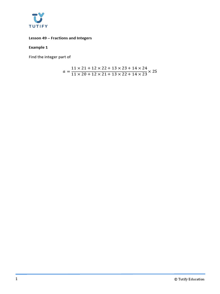 L49 Fractions and Integers (1) | PDF | Arithmetic | Elementary Mathematics
