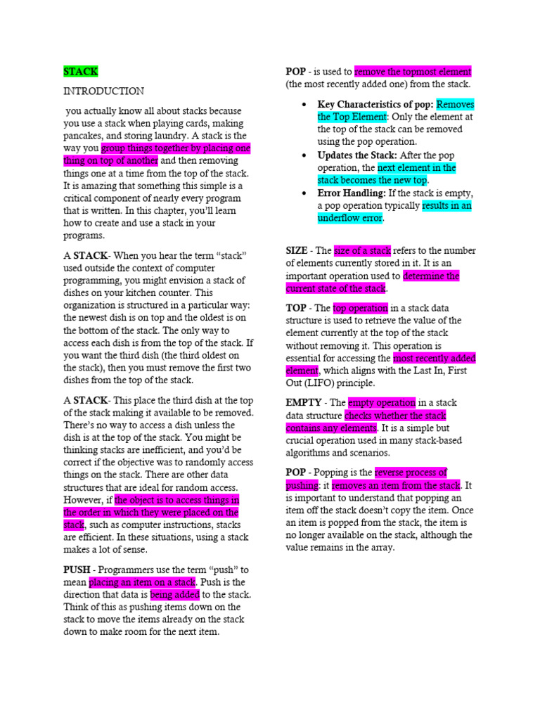 STACK | PDF | Computer Engineering | Computer Science