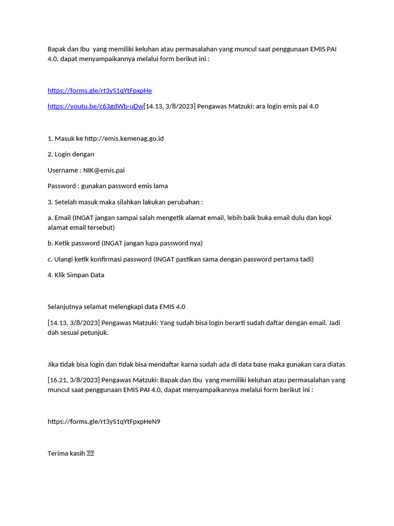 Cara Masuk Emis | PDF