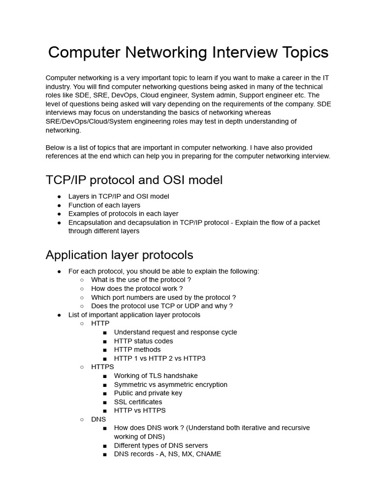 Computer Networking Topics 1650032801 | PDF | Transmission Control ...
