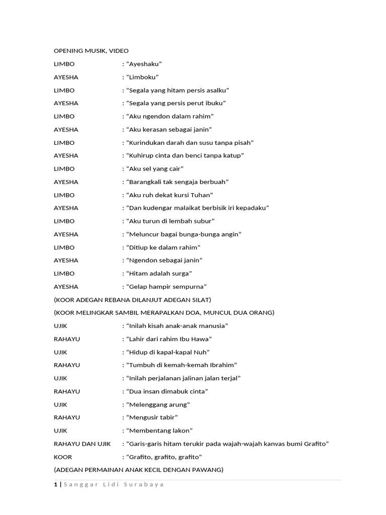 Adaptasi Naskah Grafito Oleh Totenk Mt Rusmawan | PDF