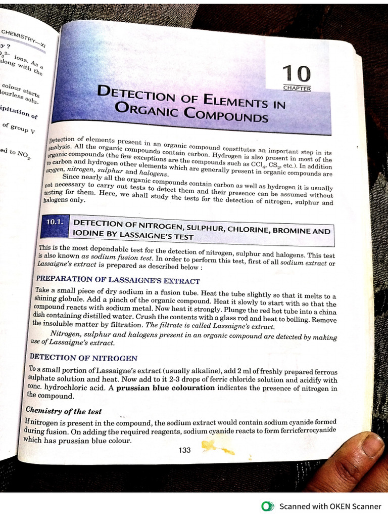 Detection of Elements in Organic Compound | PDF