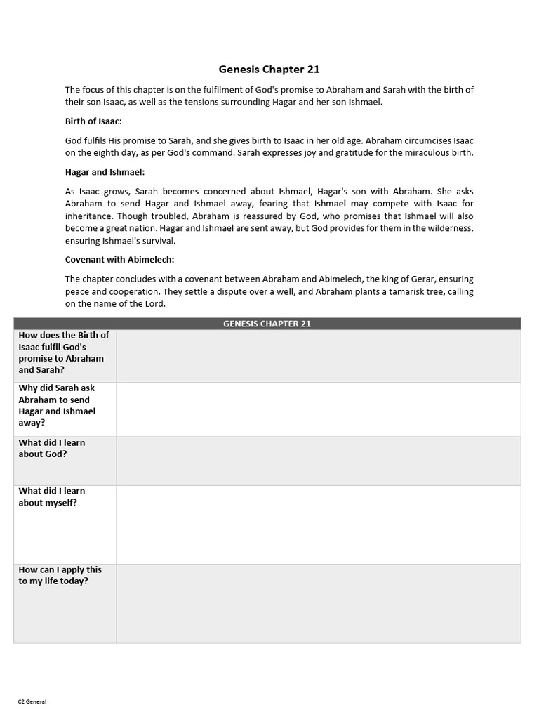 Genesis Chapter 21 | PDF