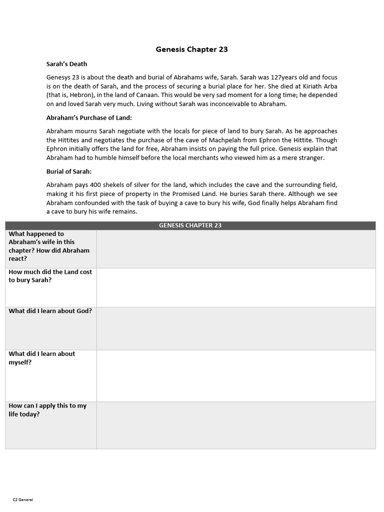 Genesis Chapter 23 | PDF