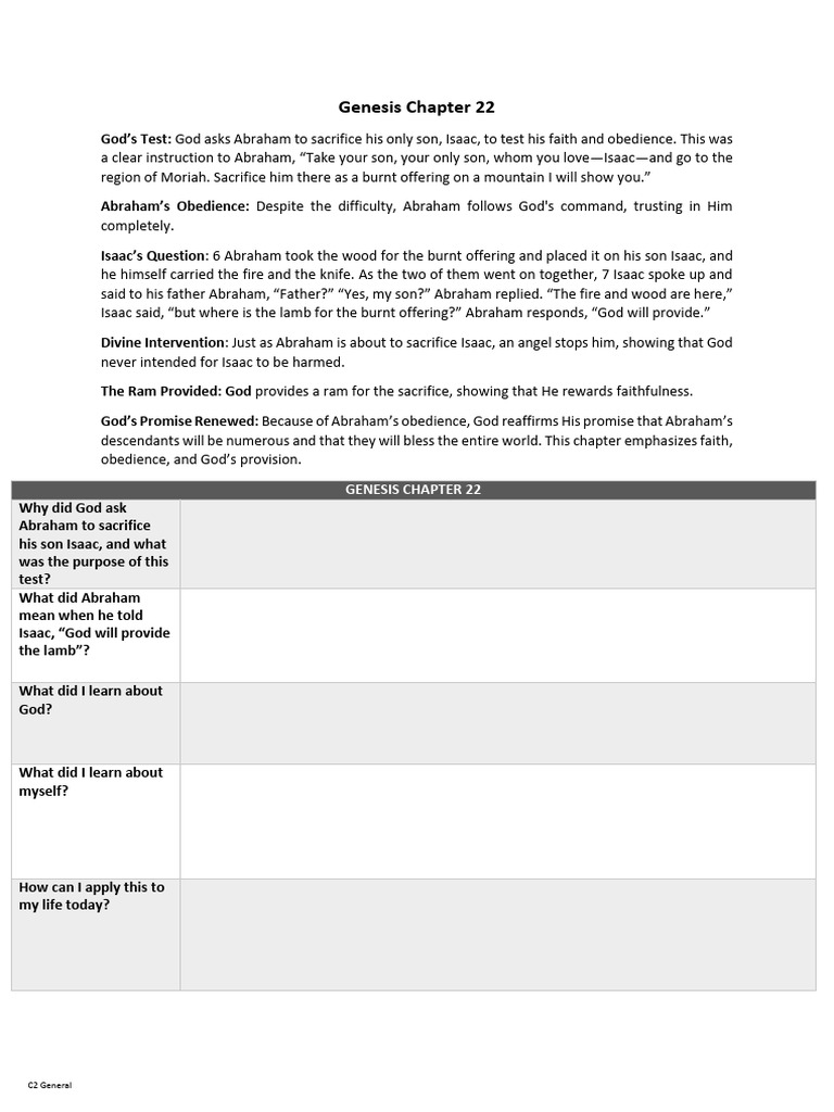Genesis Chapter 22 | PDF