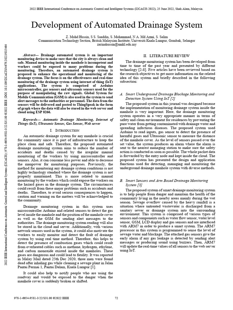 Development_of_Automated_Drainage_System | PDF | Internet Of Things ...