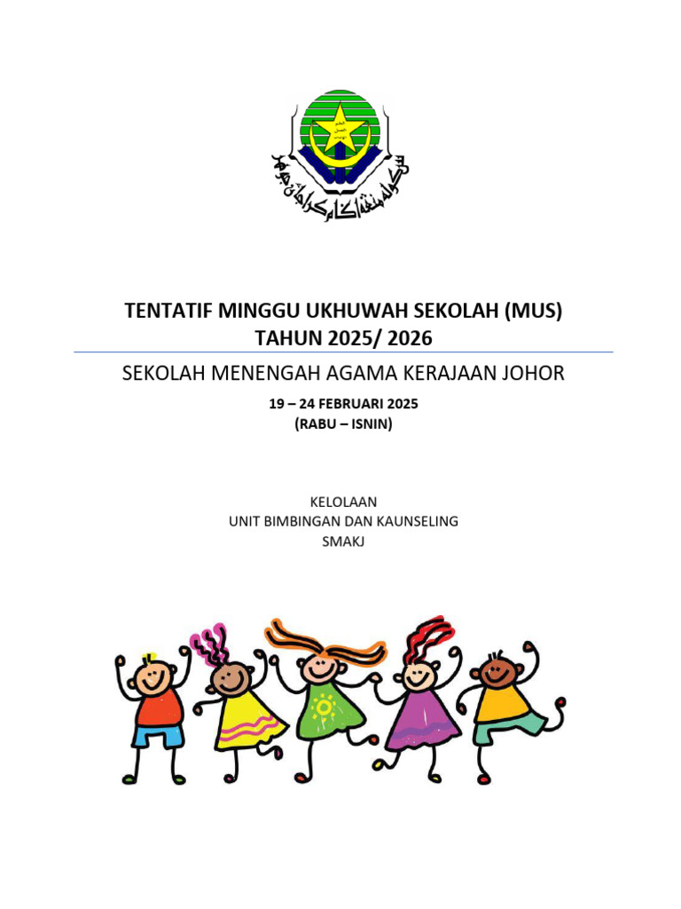 JADUAL PROGRAM MINGGU UKHUWAH SEKOLAH SMAKJ 2025 | PDF