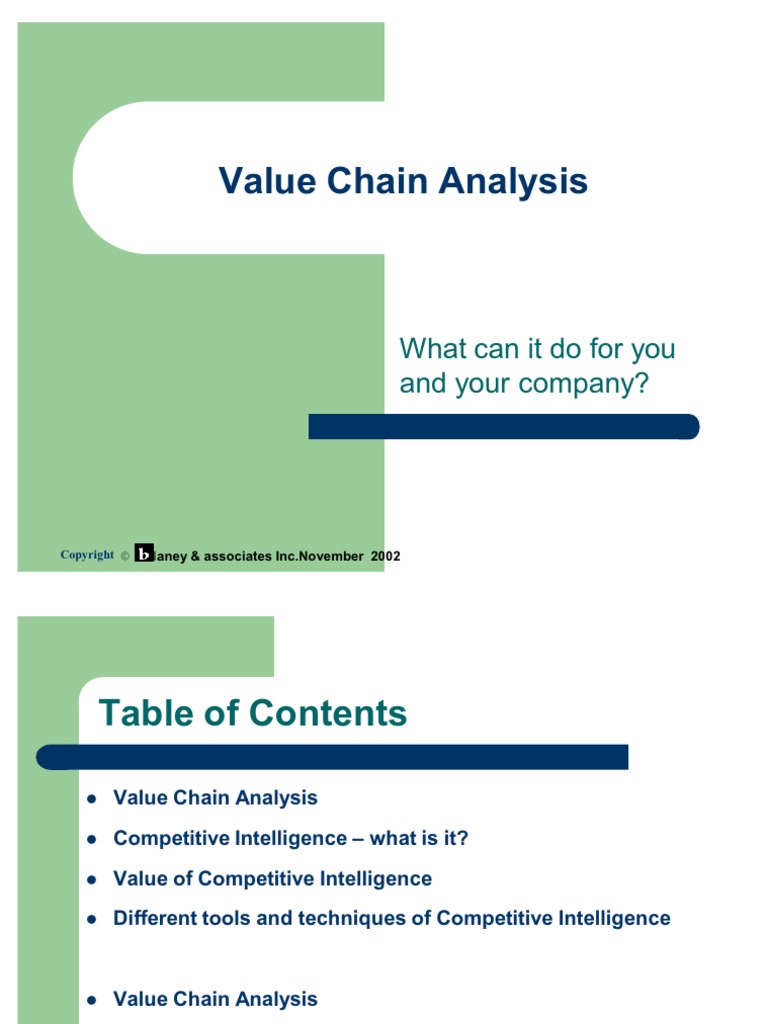 Value Chain Analysis | PDF