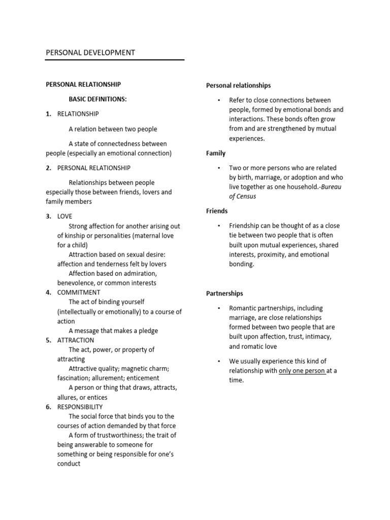 Personal Development - 2ND Quarter Reviewer | PDF | Intimate ...