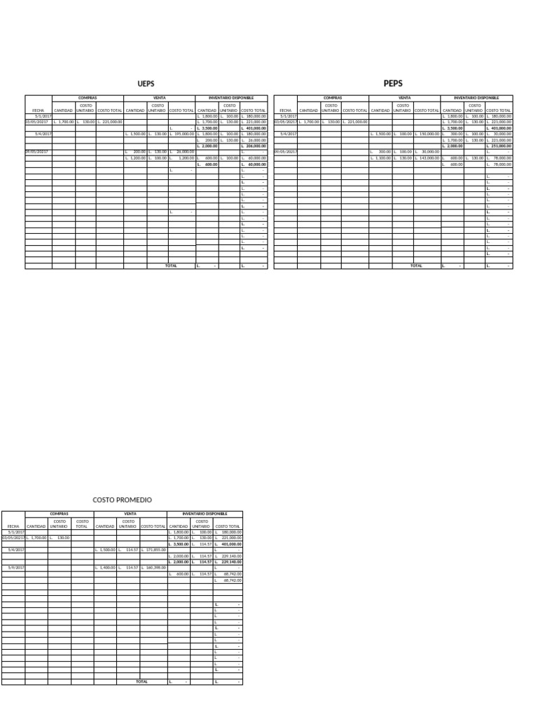 WEPS Y PEPS, CONTABILIDAD LIC | PDF