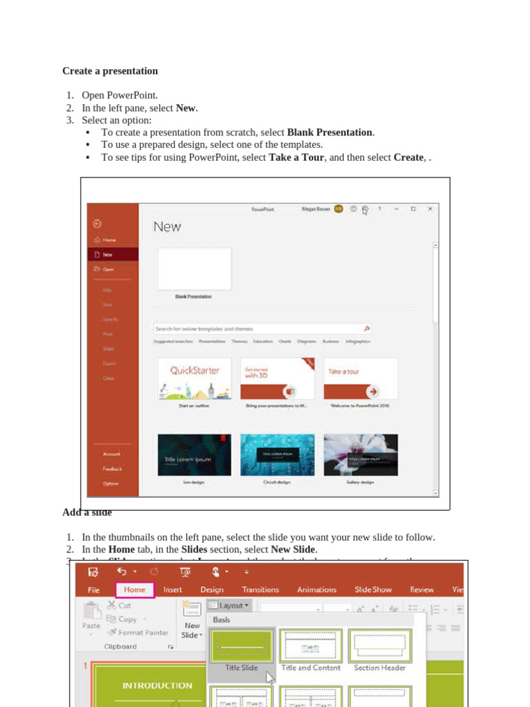 Create and Design Presentations in PowerPoint | PDF | Microsoft Power ...