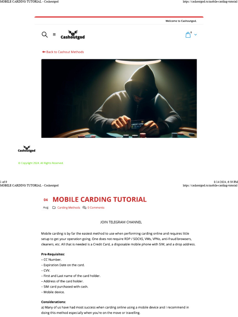 Mobile Carding Guide - Cashoutgod | PDF