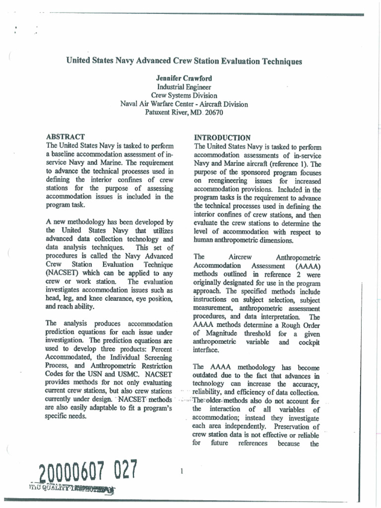 Crew Station Paper | PDF
