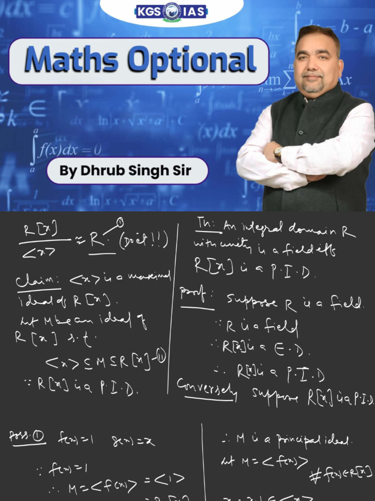 Math - Maths Optional by Dhrub Singh Sir - 7323838387 | PDF