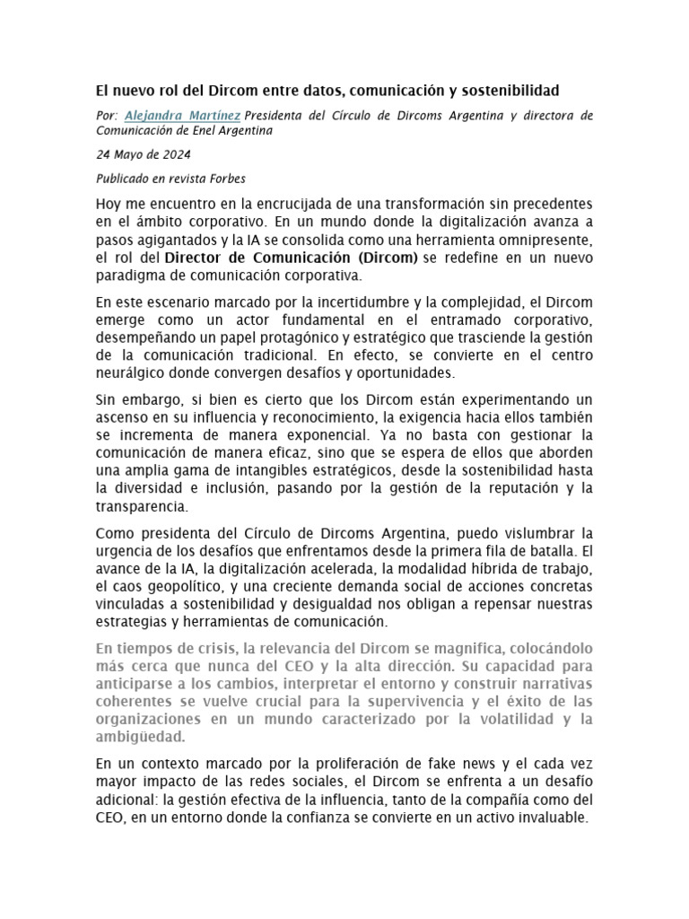 Dircom: Comunicación, Datos y Sostenibilidad | PDF | Big Data ...