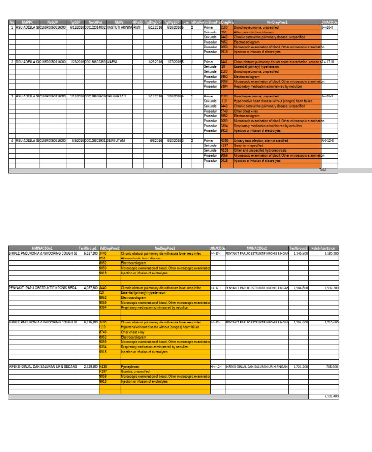 Lampiran Audit SPI 2016 RS Adella | PDF | Pneumonia | Respiratory Diseases