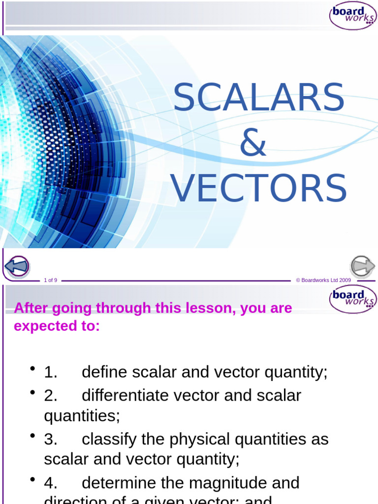 Vectors and Scalars | PDF | Euclidean Vector | Velocity