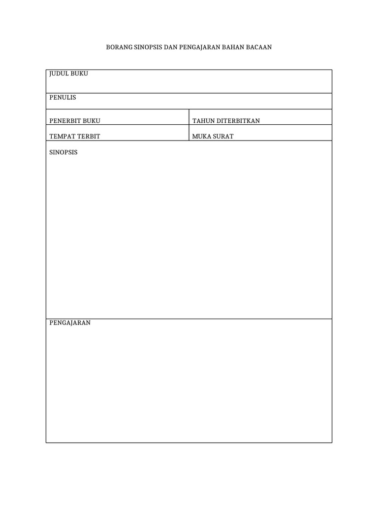 Sinopsis dan Pengajaran Buku | PDF