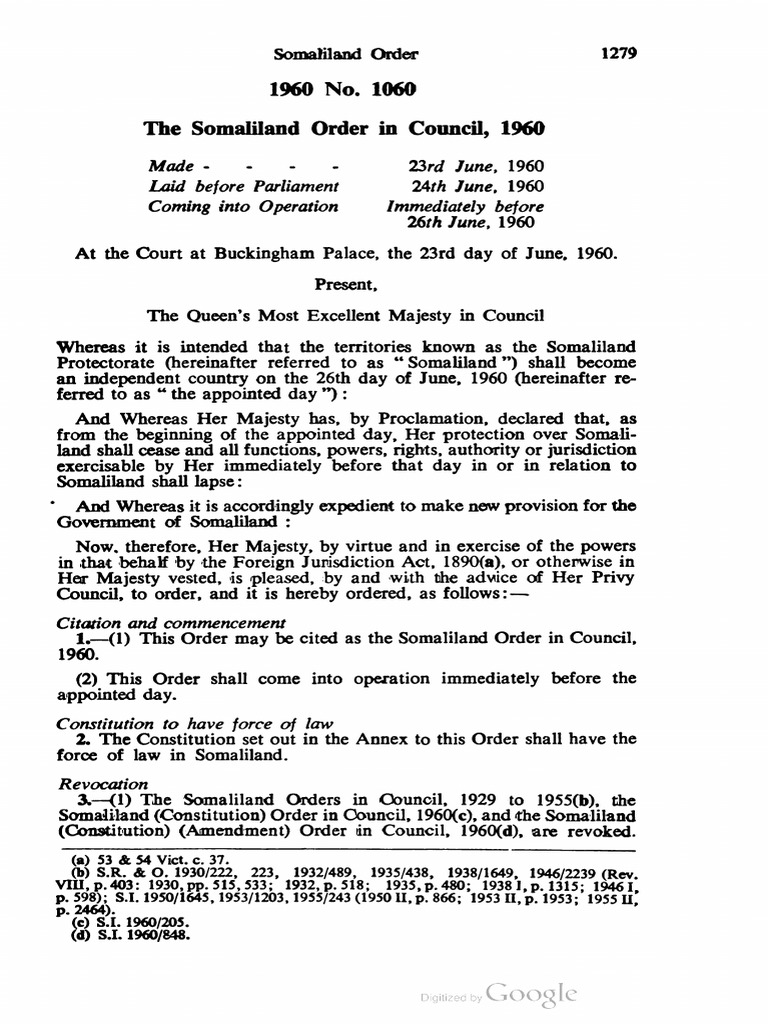 Constitution of The State of Somaliland | PDF