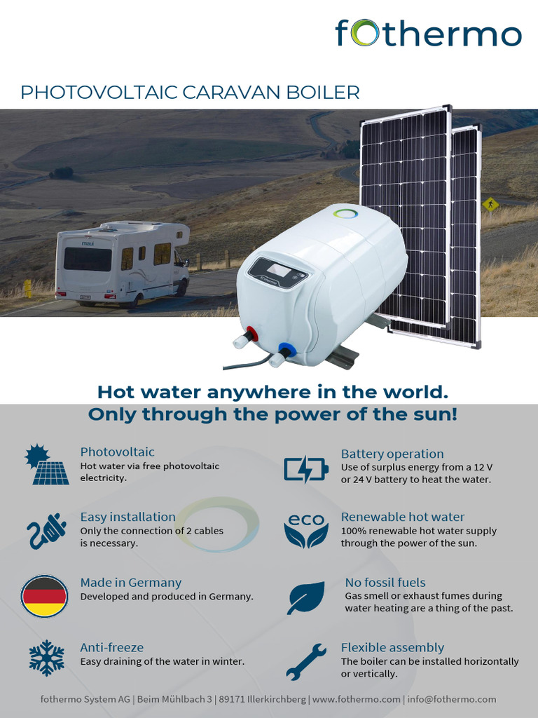 Solar-Powered Caravan Hot Water Boiler | PDF | Water Heating ...