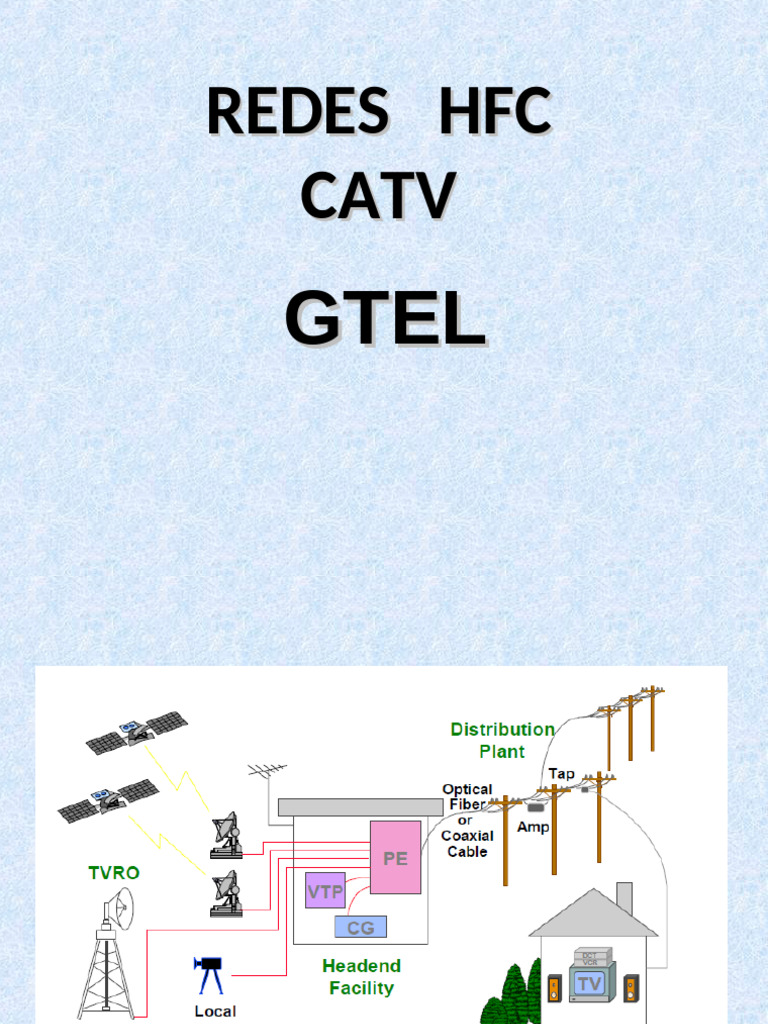 PPT 1 REDES HFC - CATV - GTEL | PDF | Fibra óptica | Equipo de telecomunicaciones