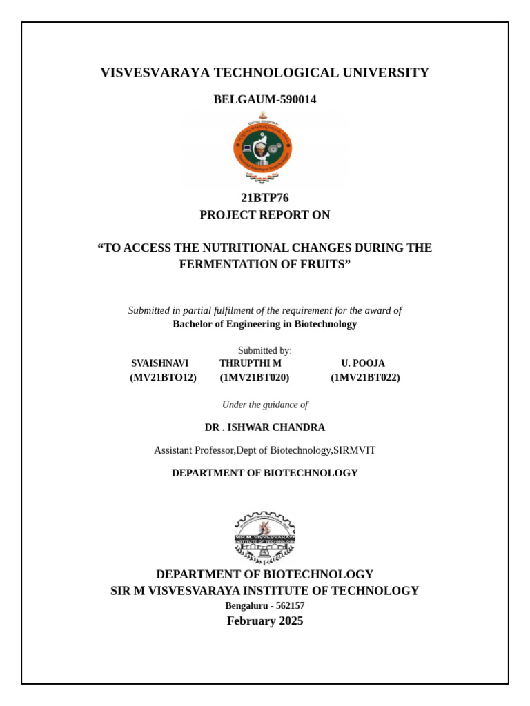 Final Major Project | PDF | Fermentation In Winemaking | Fermentation