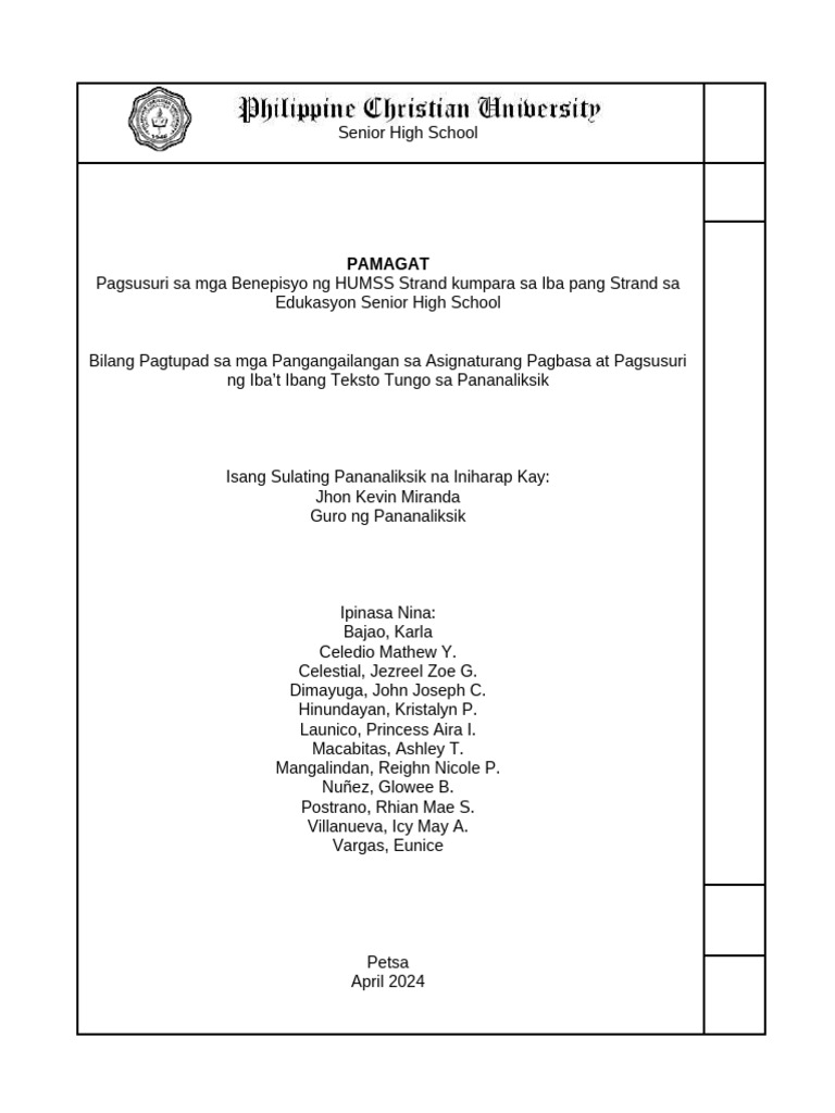 Pananaliksik-Kabanata-1 Group 3 | PDF