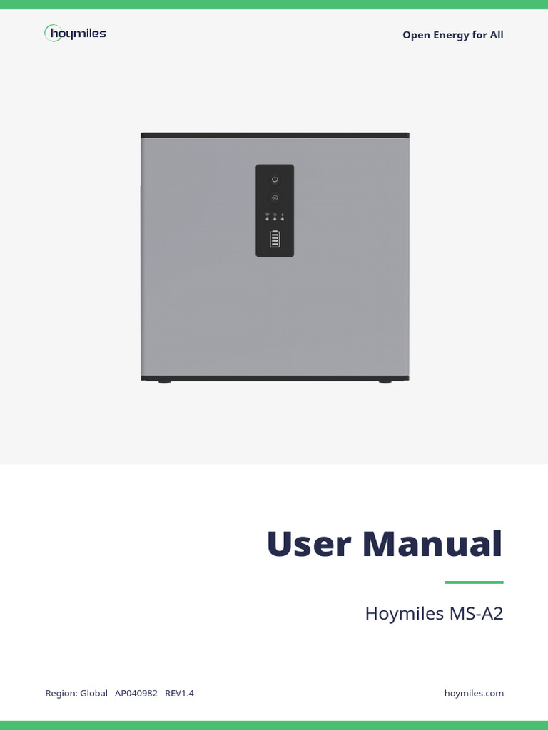 User-Manual Ms A2 Global en de FR Rev1.4 0719 | PDF | Solar Panel | Ac ...