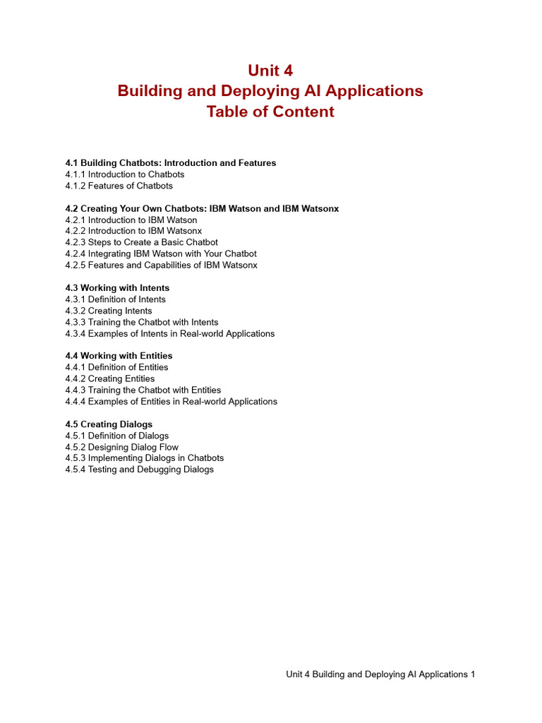 Unit 4 - Building and Deploying AI Applications | PDF | Artificial Intelligence | Intelligence ...