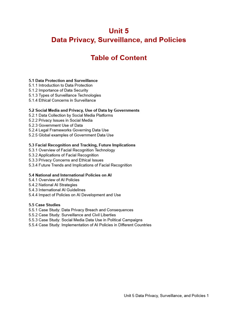 Data Privacy and Surveillance Policies | PDF | Information Security ...