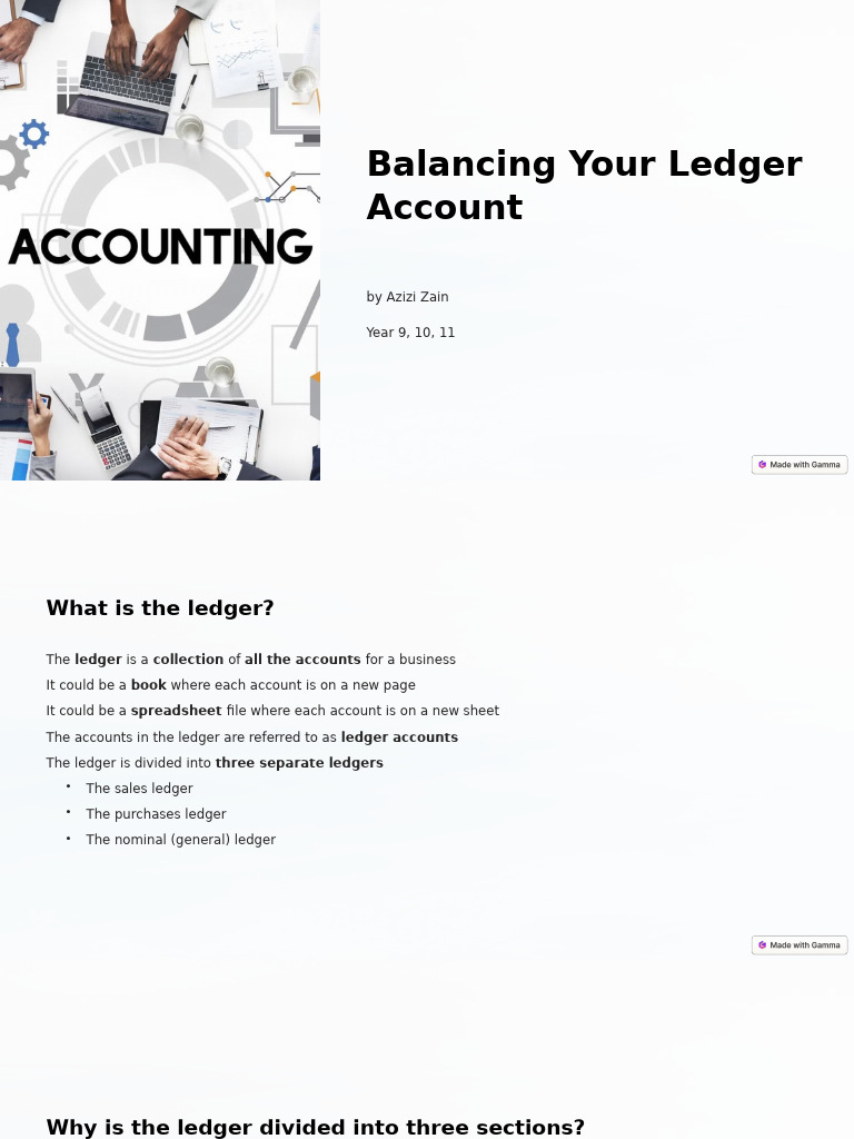 Balancing Your Ledger Accounts | PDF