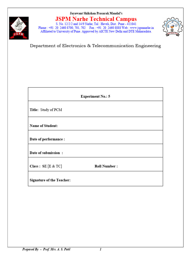 Study of Pulse Code Modulation (PCM) | PDF | Analog To Digital ...