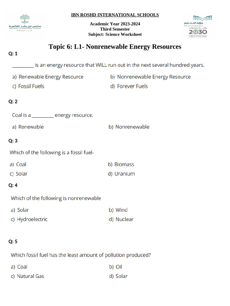 T6 L1 Worksheet | PDF