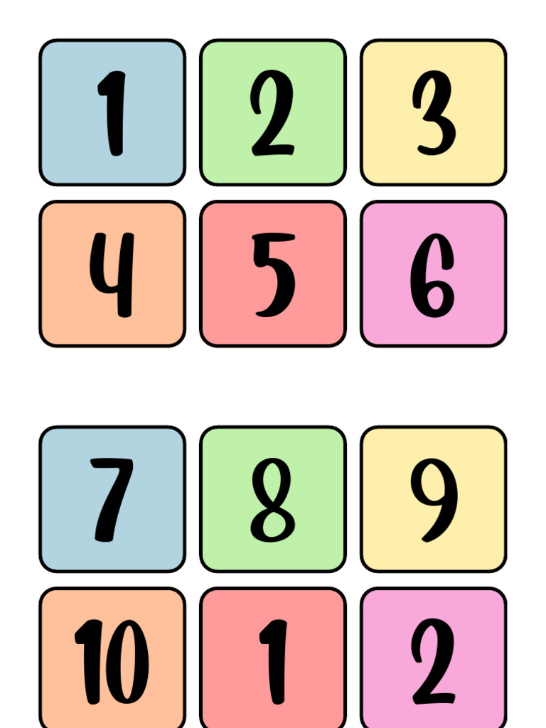 Numbers 1 To 100 Square Flashcards | PDF