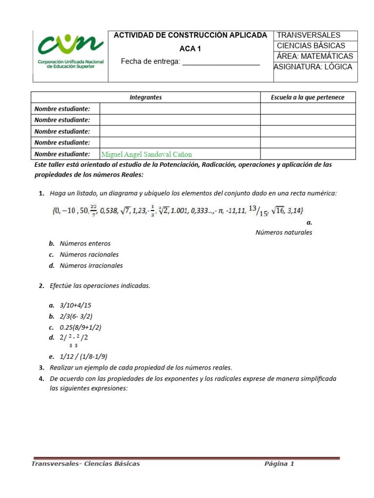 Aca - 1 - Lógica - Puntos 7 y 8 Resueltos (Johan Stiven Vargas Mayorga PDF | PDF ...