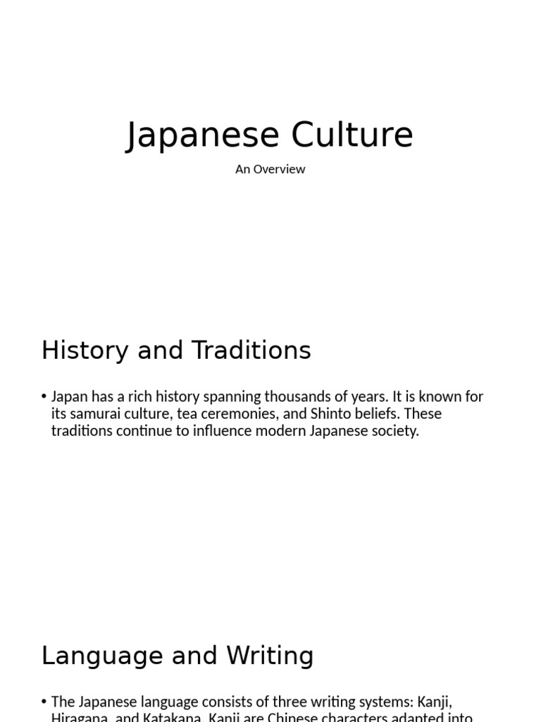 Japanese Culture Presentation | PDF