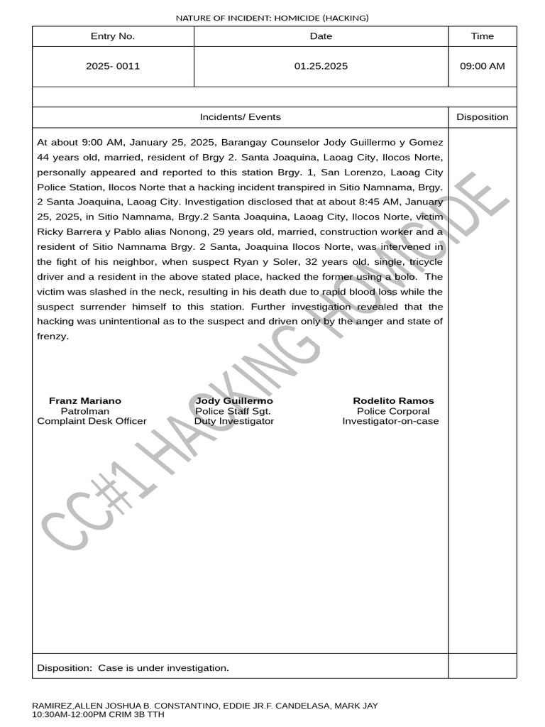 (FINAL) Blotter Hacking 2025 CDI5 TECH 1 | PDF