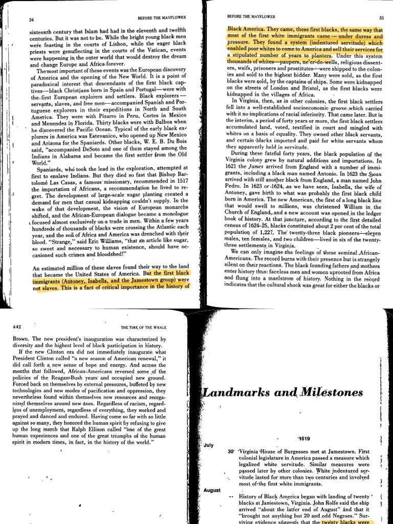 History of Black America: Key Milestones | PDF